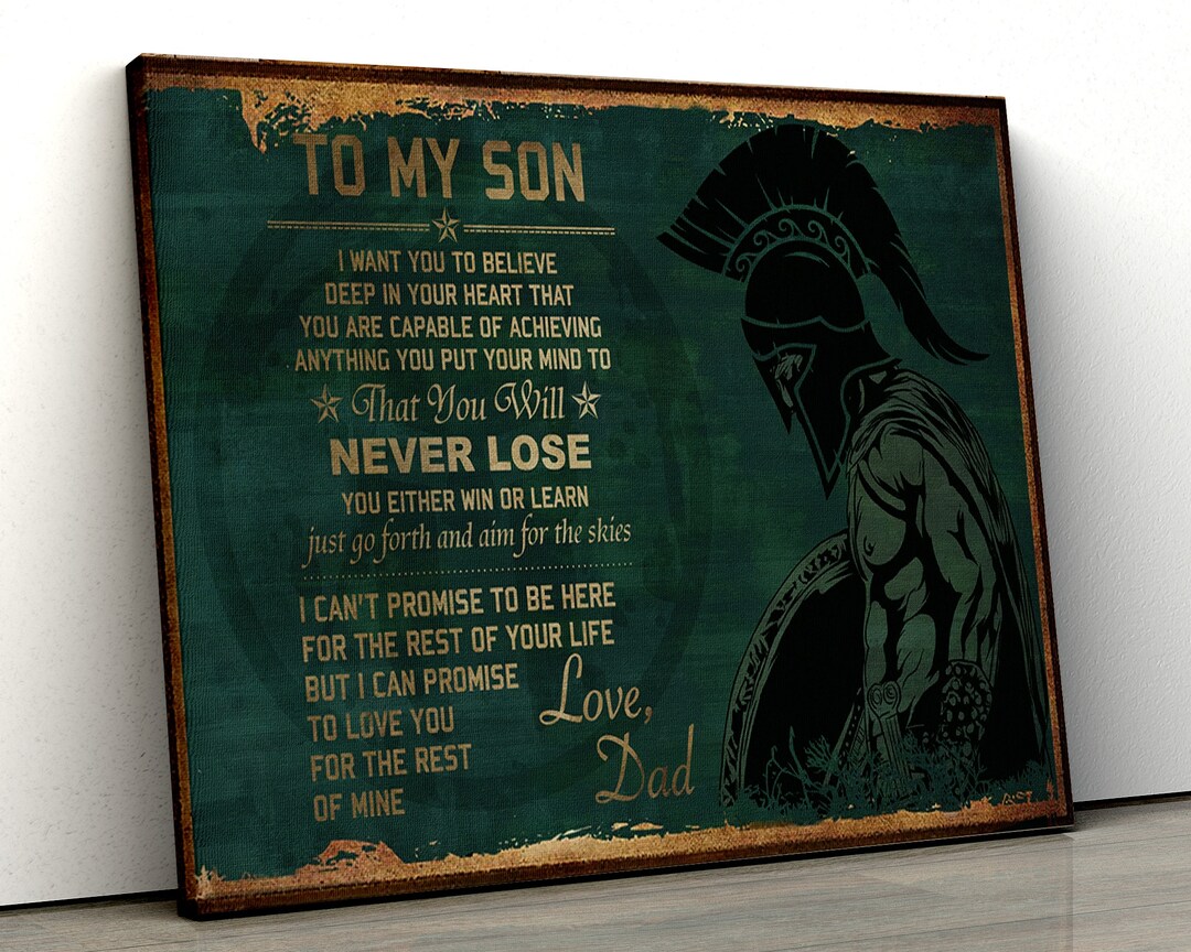 Spartan Poster Warrior Canvas to My Son I Want You to Believe Deep in ...