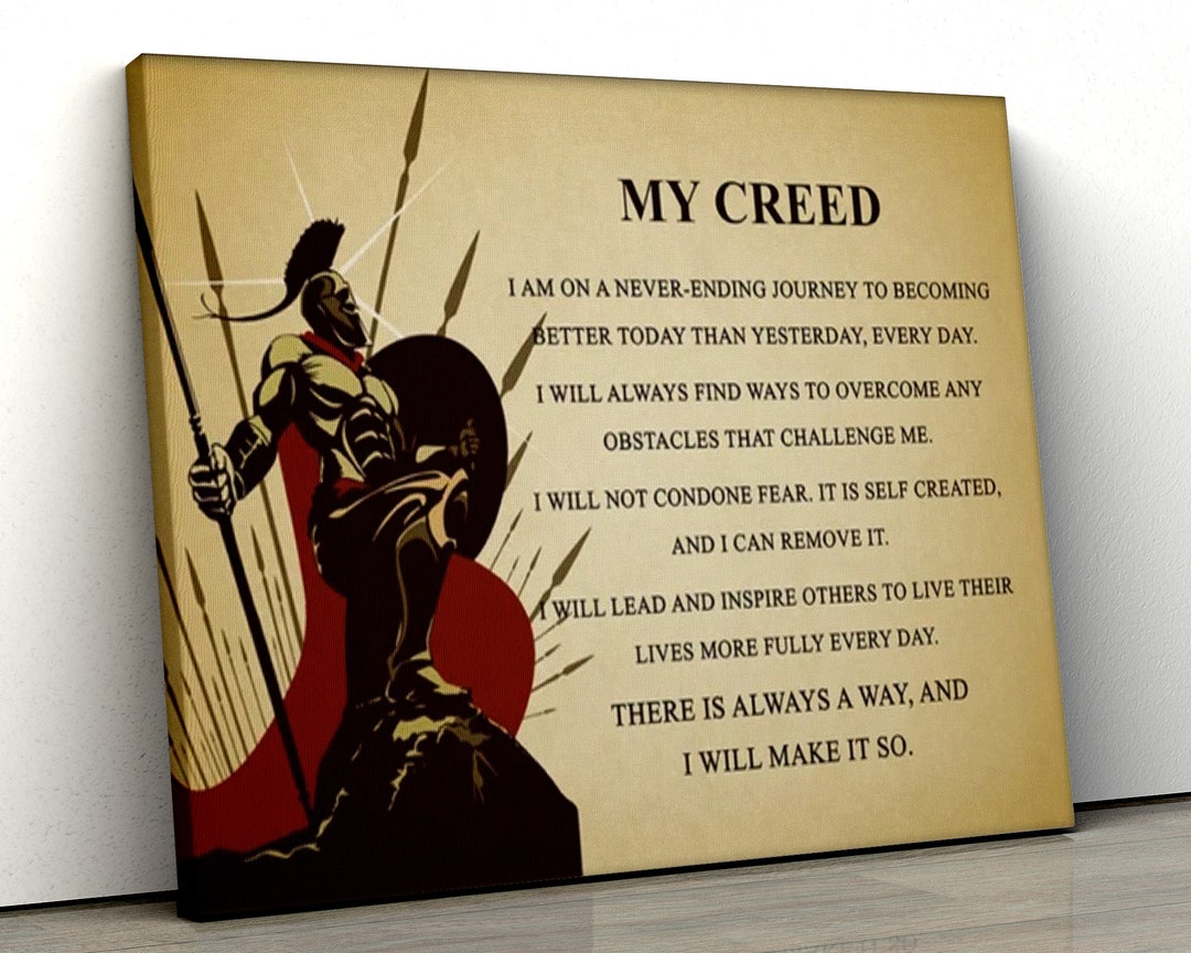 Spartan Warrior Poster Motivational Inspiration Quotes Poster My Creed ...