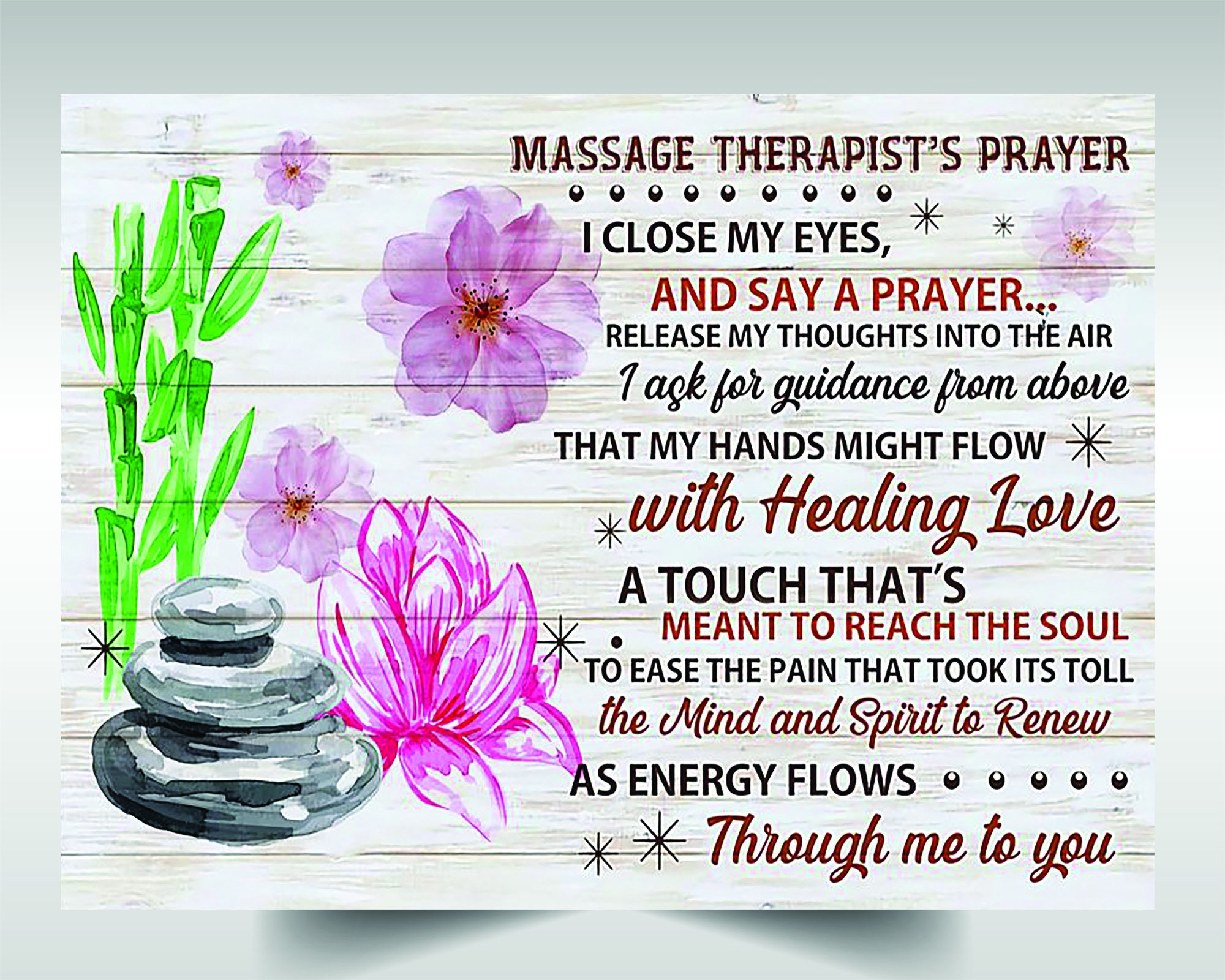 Massage Flower Canvas Poster Massage Therapists Prayer I Etsy