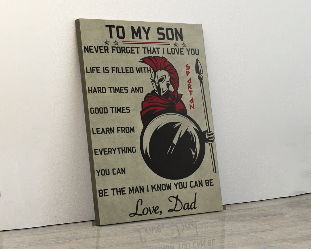 Spartan Poster Warrior Canvas to My Son Never Forget That I Love You ...