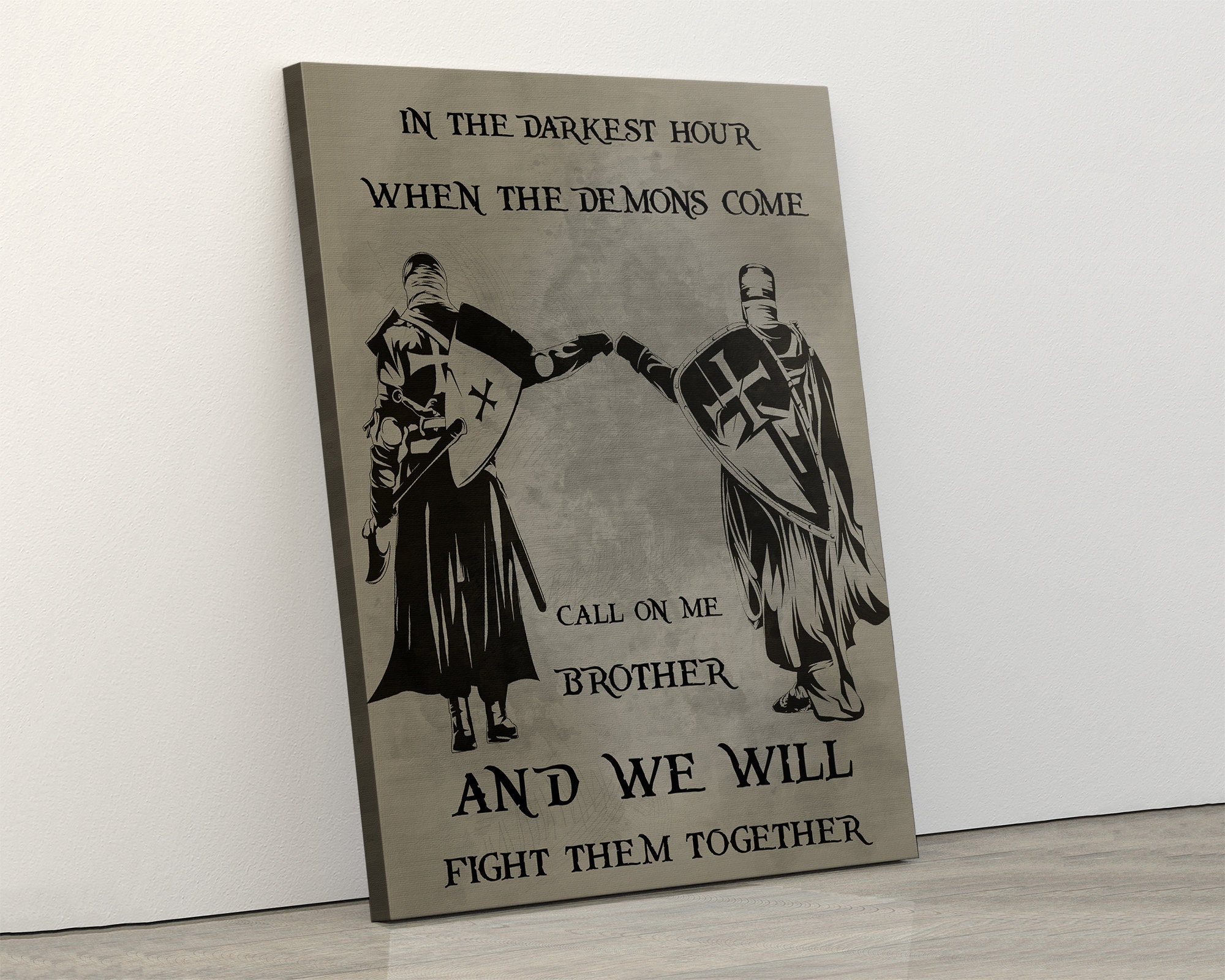 Knight Templar Canvas Poster in the Darkest Hour When the Demons Come ...