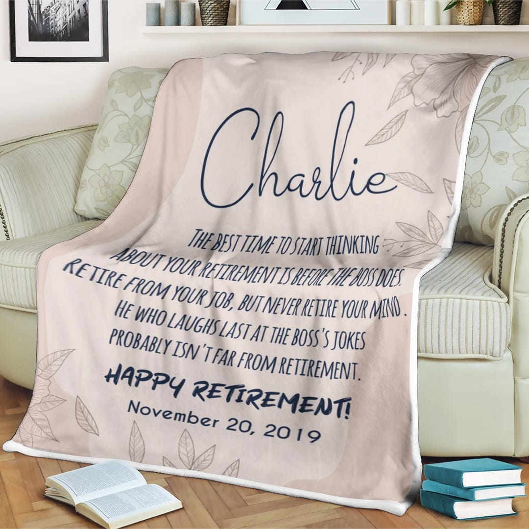 Custom Retirement Blanket, Personalized Retirement Blanket, Custom Name ...