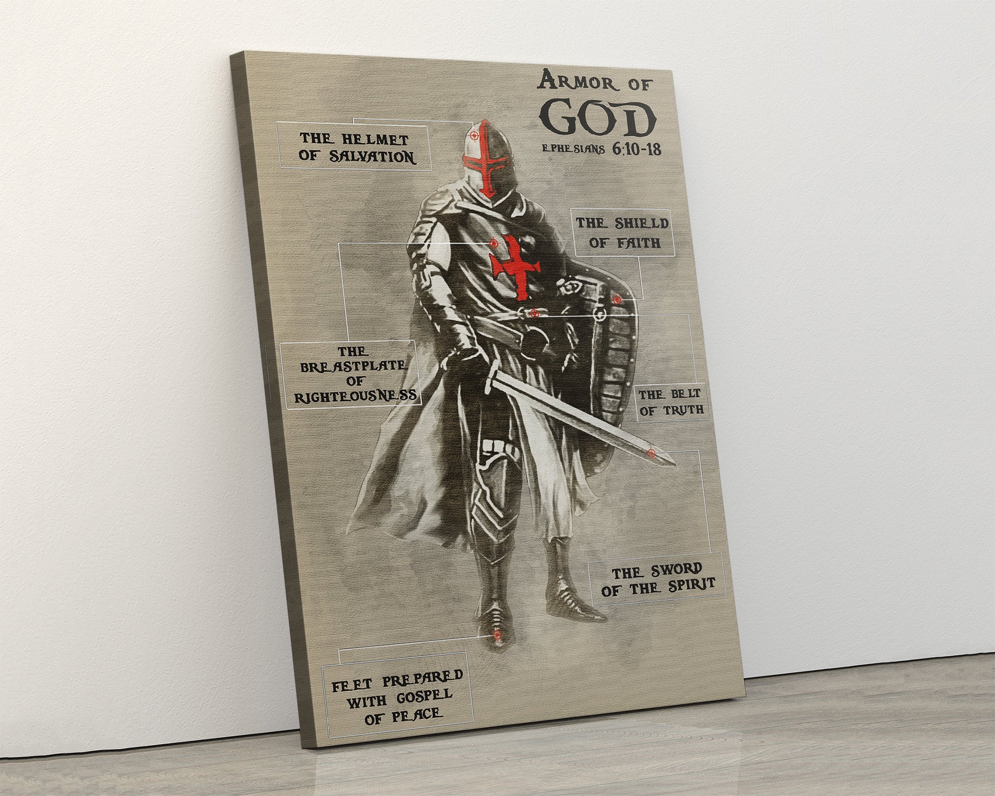 Knight Templar Canvas Poster Armor of God the Helmet of Salvation the ...