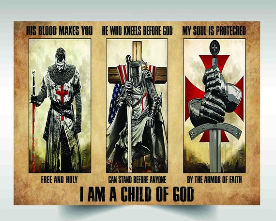Knight Templar Canvas Poster His Blood Makes You Free & Holy - Etsy