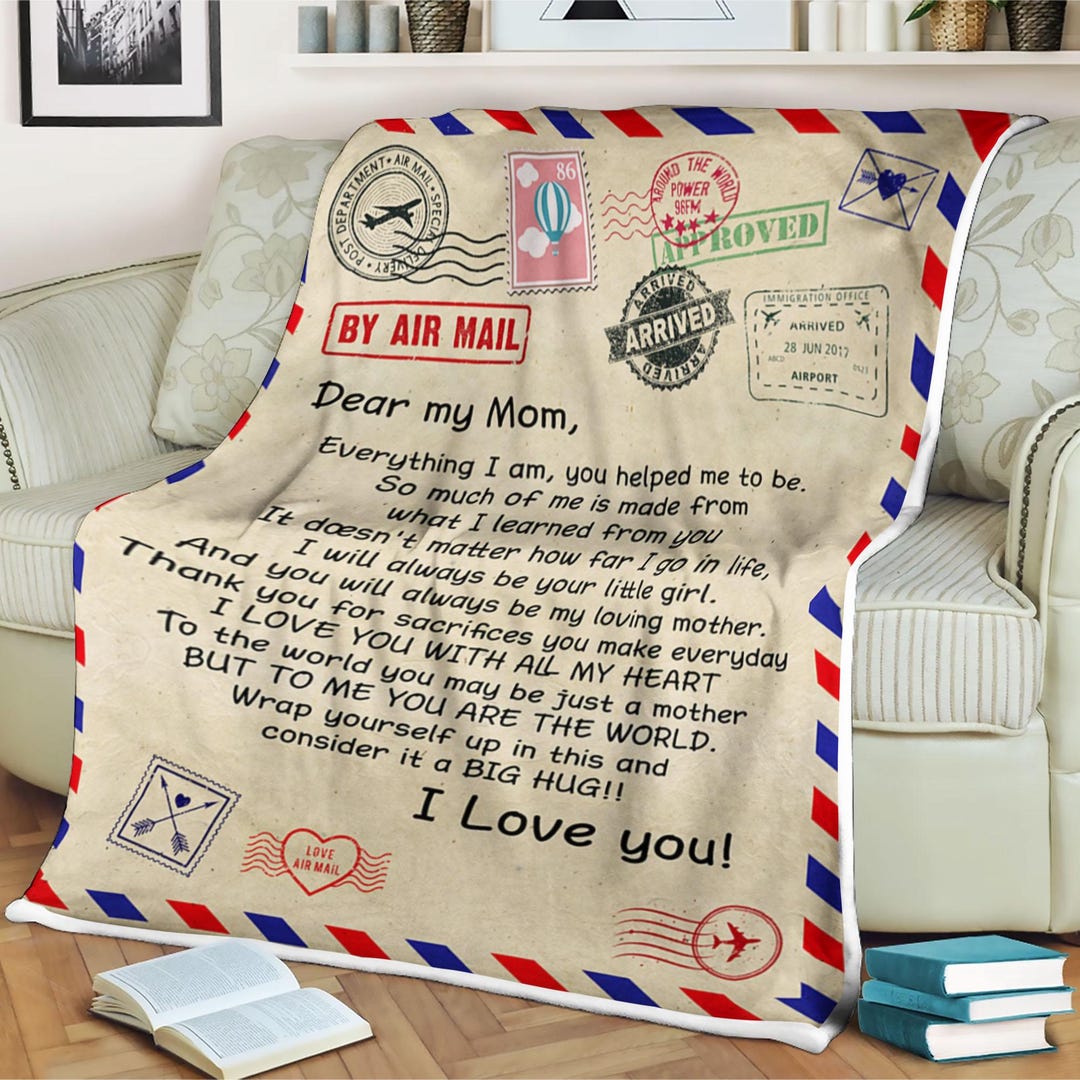 Letter Blanket Dear My Mom to Me You Are the World Gift for Mom Fleece ...