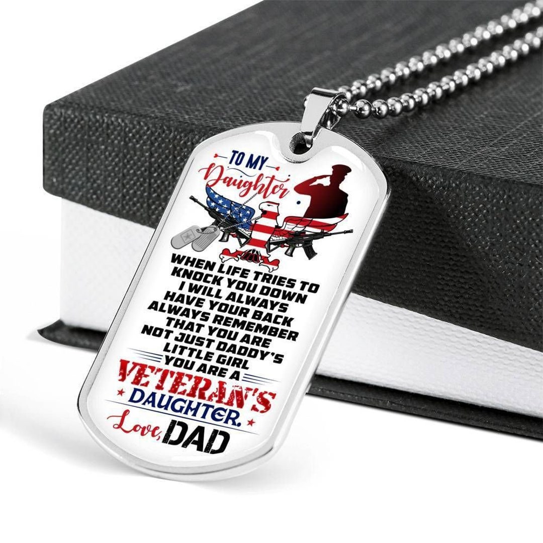 Eagle Soldier Dog Tag Necklace to My Daughter You Are a Veterans ...