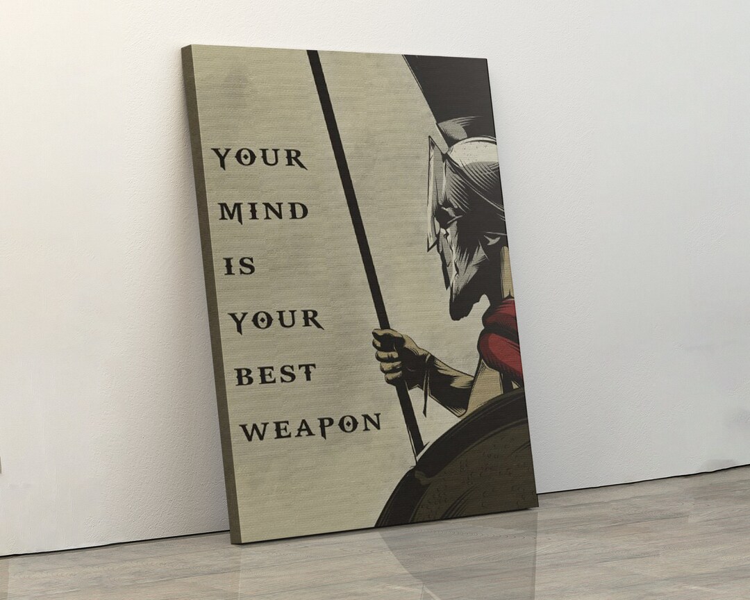 Spartan Poster Warrior Canvas Your Mind is Your Best Weapon - Etsy