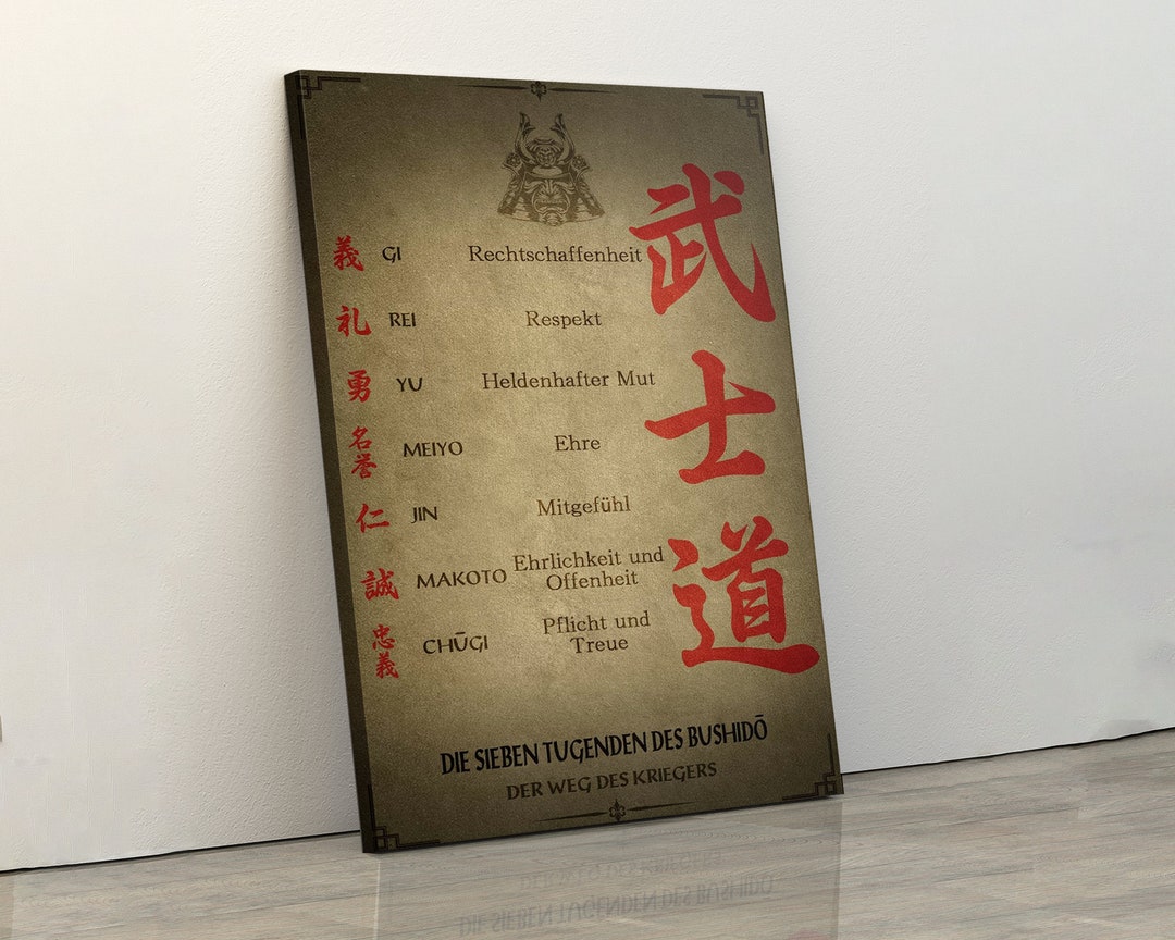 Samurai Canvas Poster Die Sieben Tugenden Des Bushido Der Weg Des ...