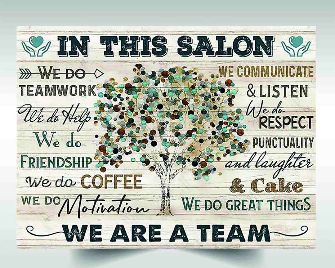 Tree Canvas Poster in This Salon We Do Teamwork We Do Help We Do ...