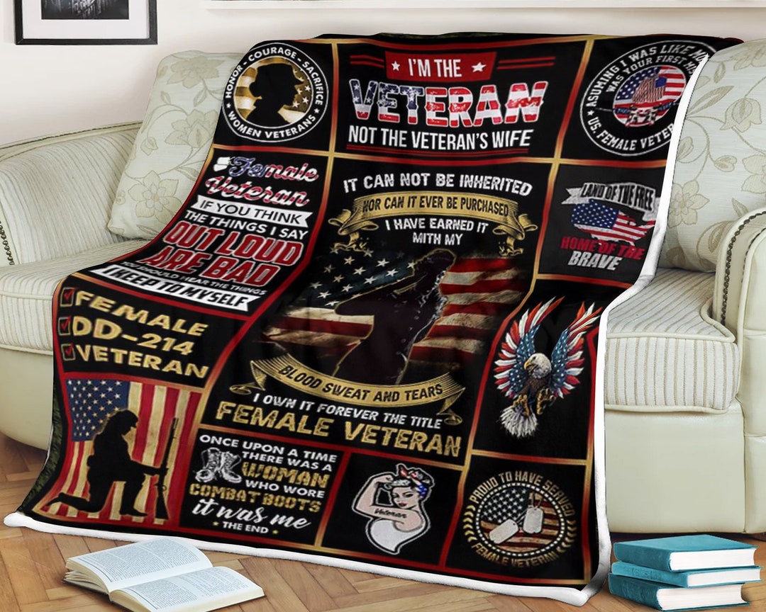 American Army Blanket I'm the Veteran Not the Veteran's Wife Blanket ...