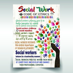 Hands Canvas Poster Social Work Code of Ethics Social Worker's Primary ...