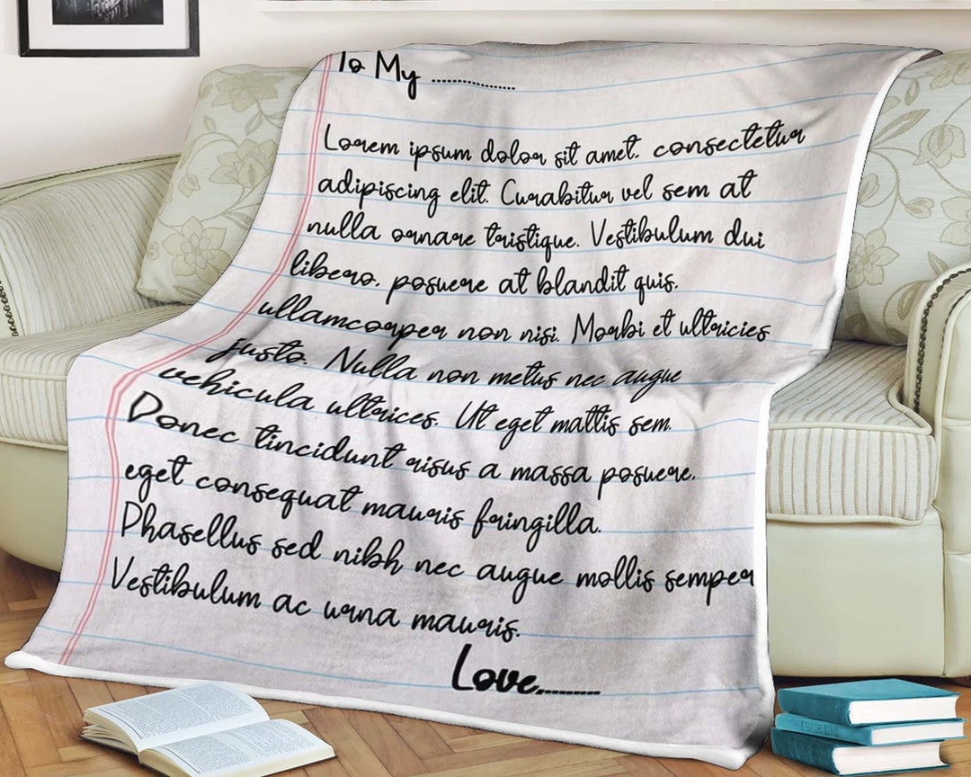 Letter Handwriting Background Blanket, Custom Name Blanket, Anniversary ...