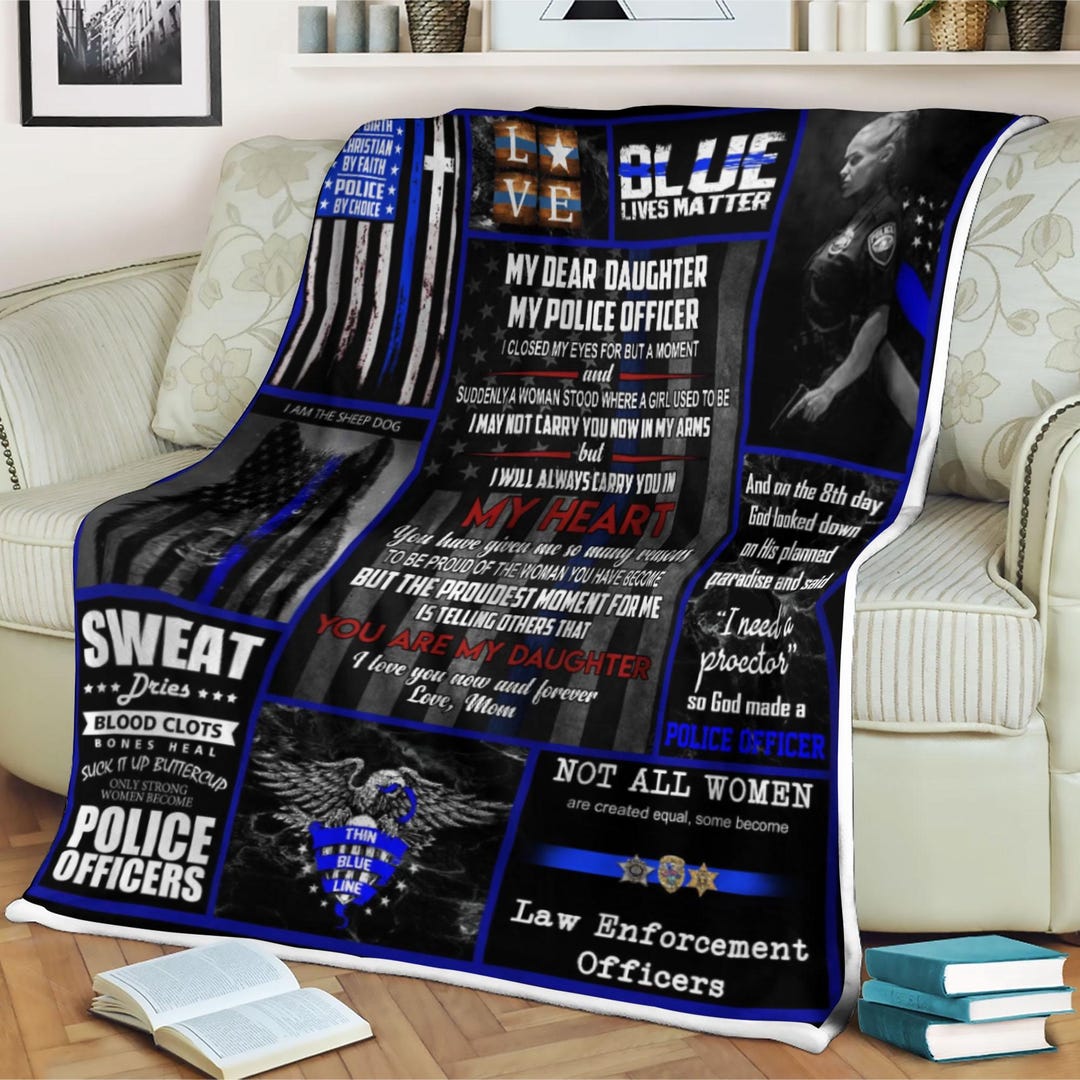 Police Blanket My Dear Daughter, Police Blanket, Police Gift, Gift for ...