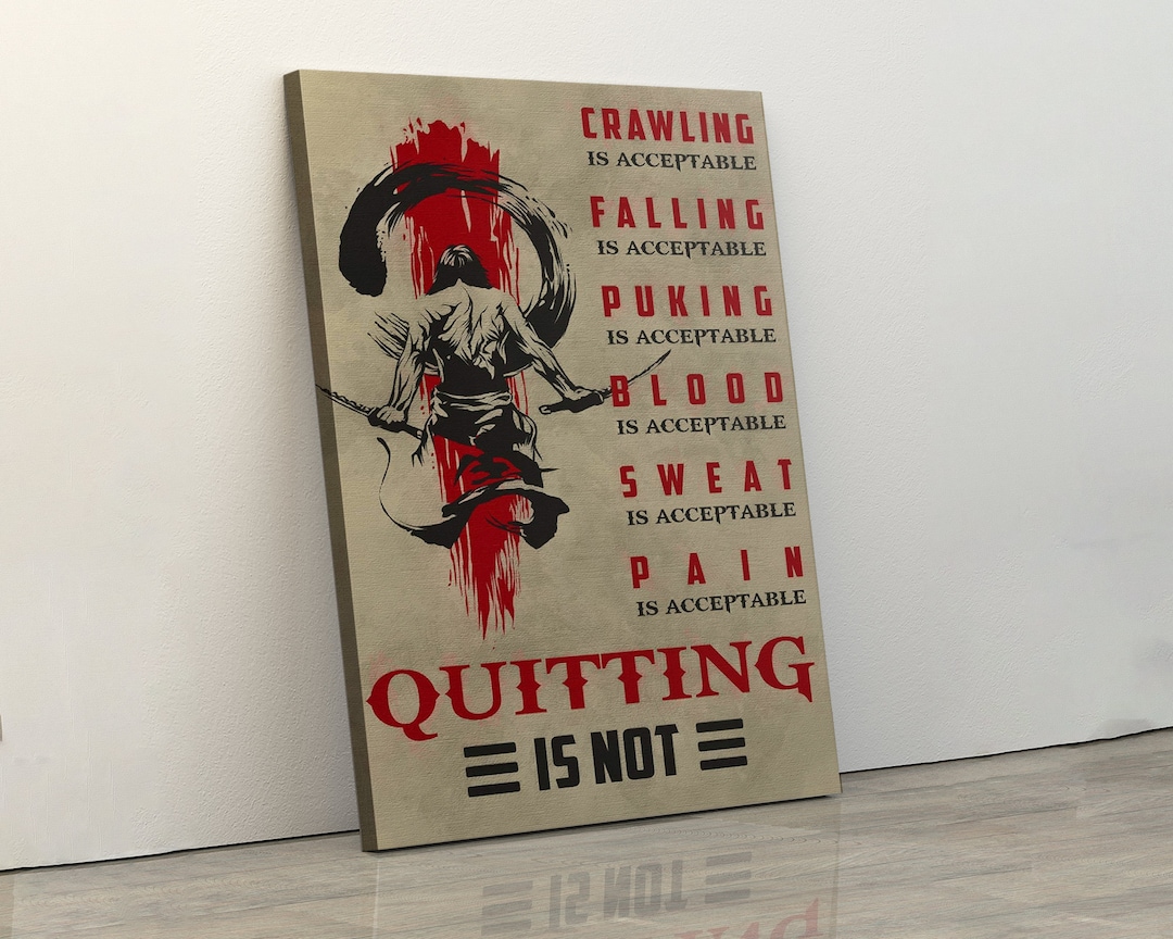 Samurai Canvas Poster Crawling is Acceptable Falling is Acceptable ...