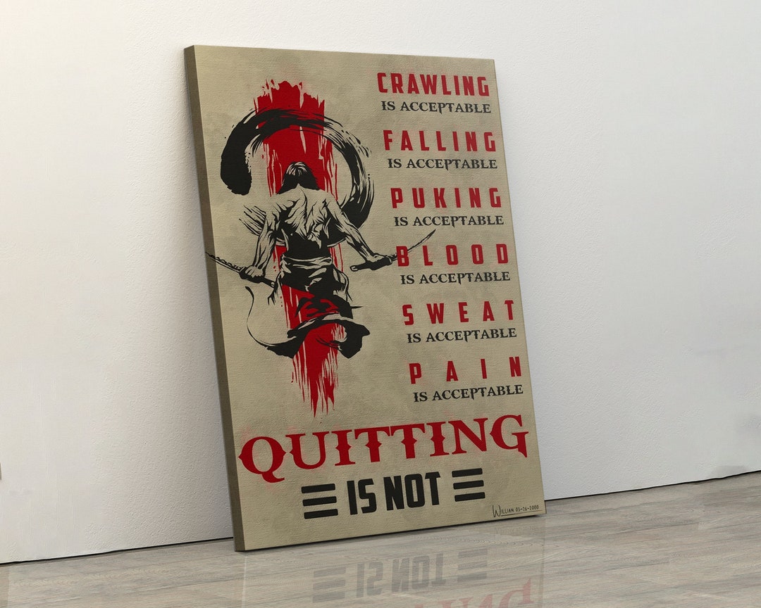 Samurai Canvas Poster Crawling is Acceptable Falling is Acceptable ...