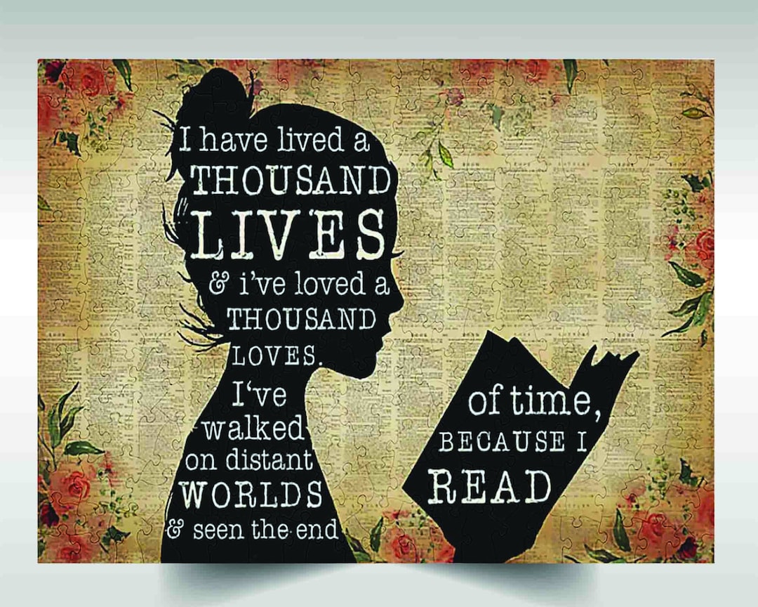 Book Girl Canvas Poster I Have Lived a Thousand Lives and I've Loved a ...