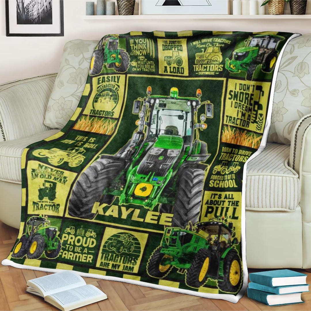 Tractor Blanket, Custom Tractors Blanket, Custom Name Blanket, Gift for ...