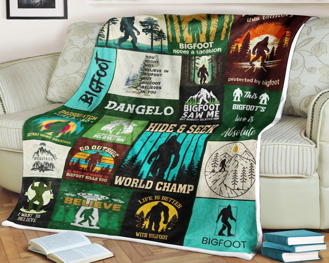 Personalized Name Blanket, Bigfoot Sasquatch Blanket, Bigfoot Blanket ...