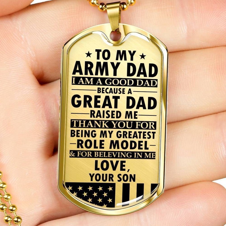 American Flag Dog Tag to My Army Dad Thanks for Being My Greatest Role ...