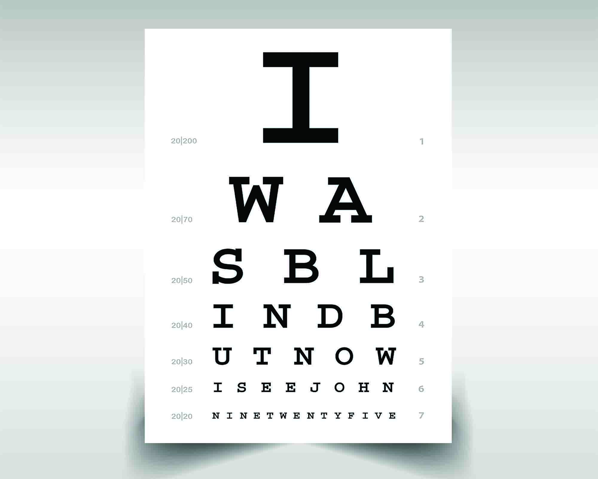 Vision Test Table Canvas Poster - Etsy UK