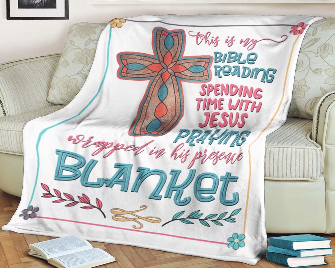 Christian This is My Bible Reading Fleece Blanket, Custom Name Blanket ...