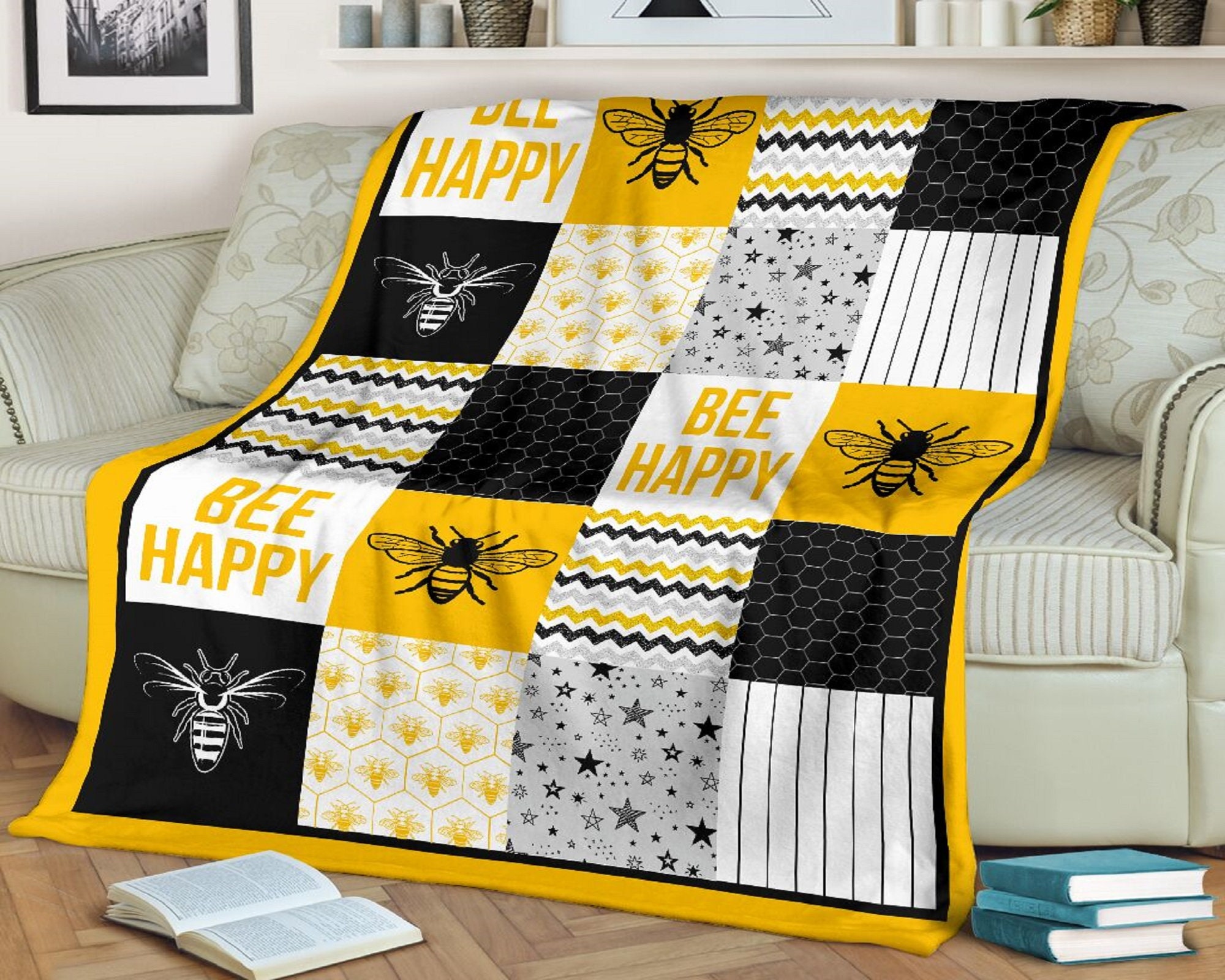 Bee Blanket Bee Happy - Etsy