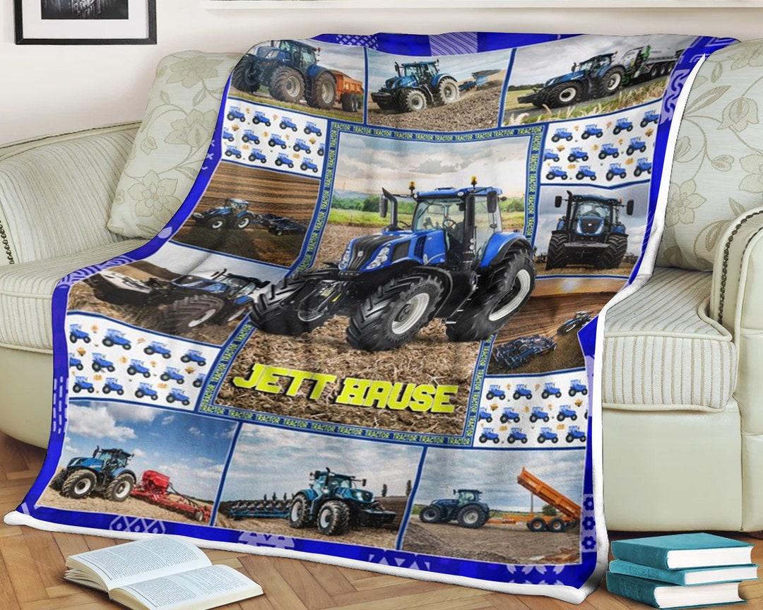 Tractor Blanket, Custom Tractors Blanket, Custom Name Blanket, Gift for ...