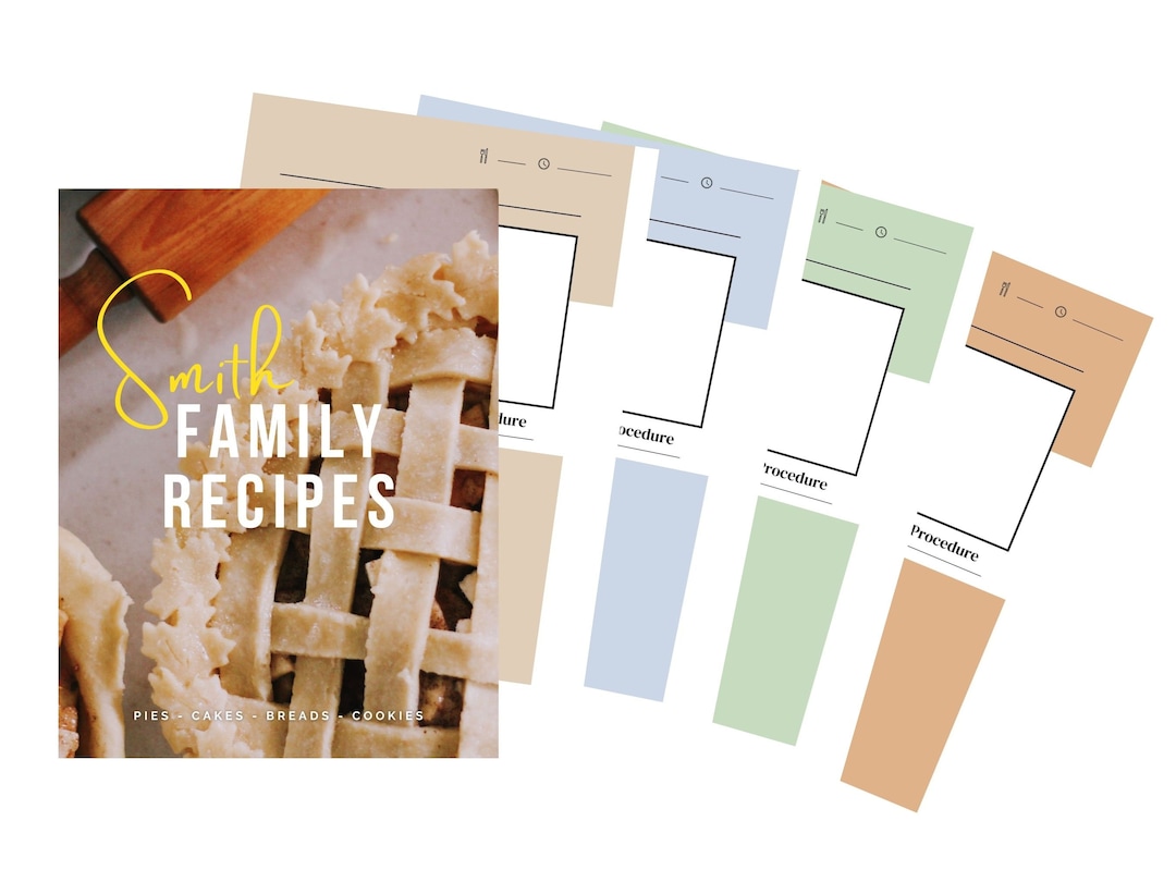 Customizable Family Recipe Book Cover With Recipe Sheets for ...
