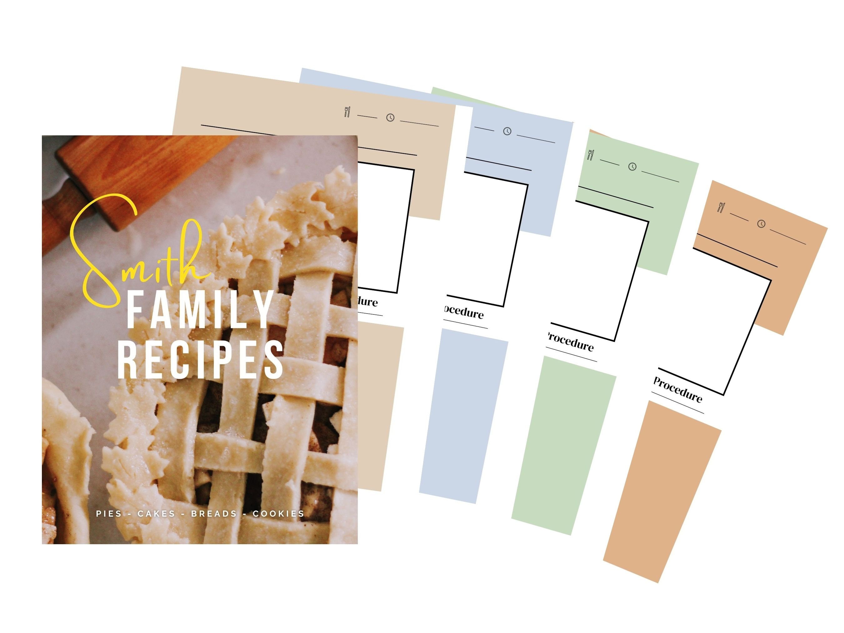 Customizable Family Recipe Book Cover With Recipe Sheets for ...
