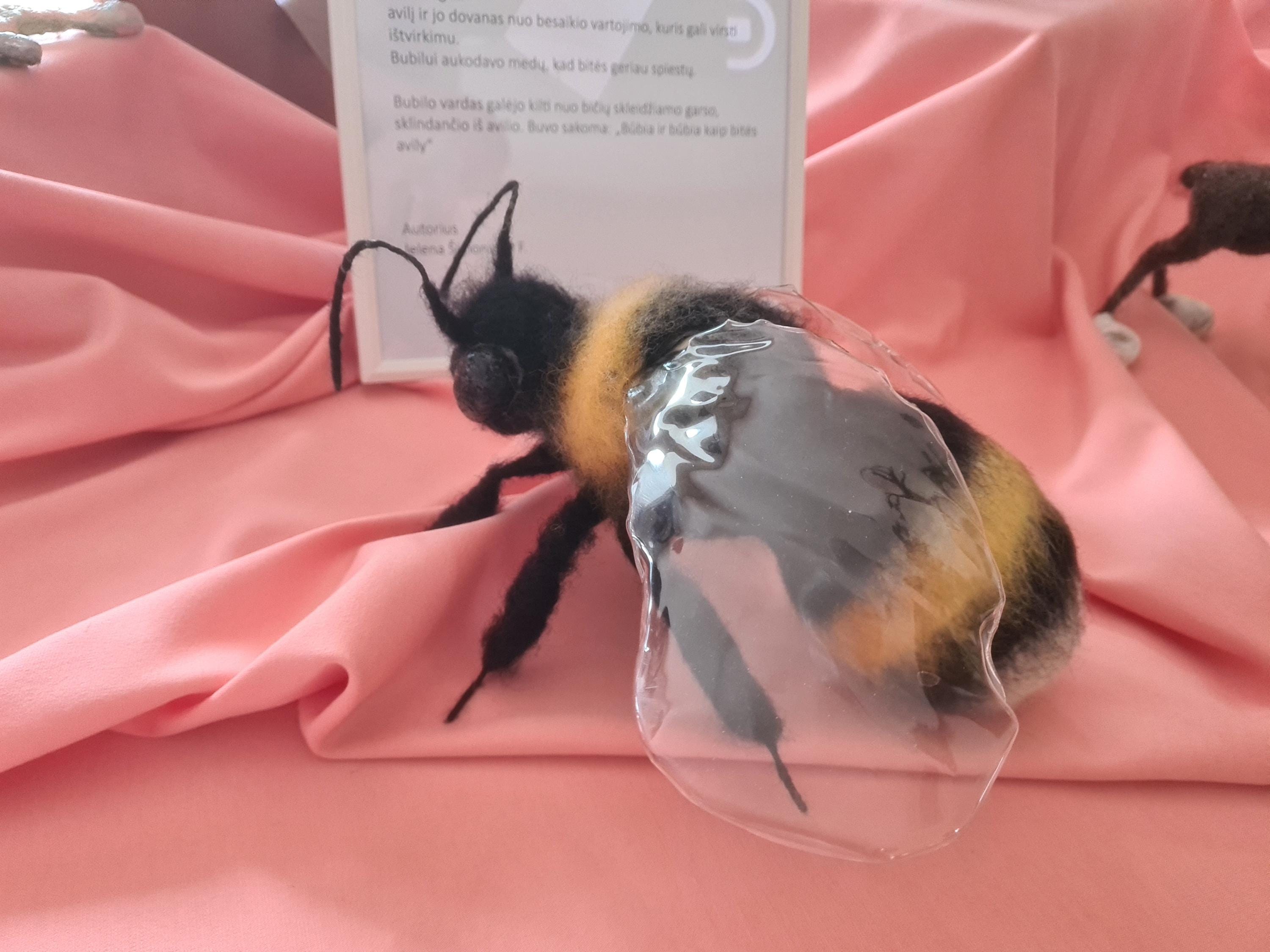 Extra Large Realistic Textile Bumble Bee Sculpture, Insect Lover ...