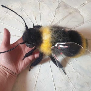 Extra Large Realistic Textile Bumble Bee Sculpture, Insect Lover ...