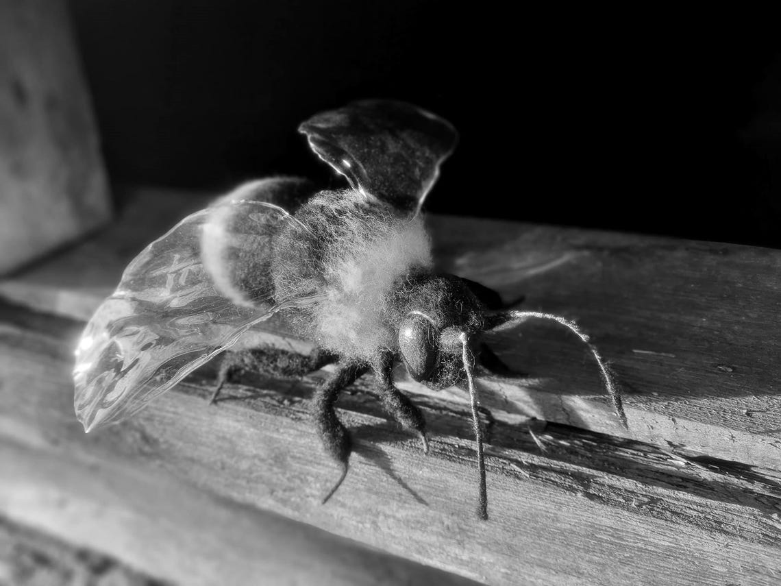Extra Large Realistic Textile Bumble Bee Sculpture, Insect Lover ...