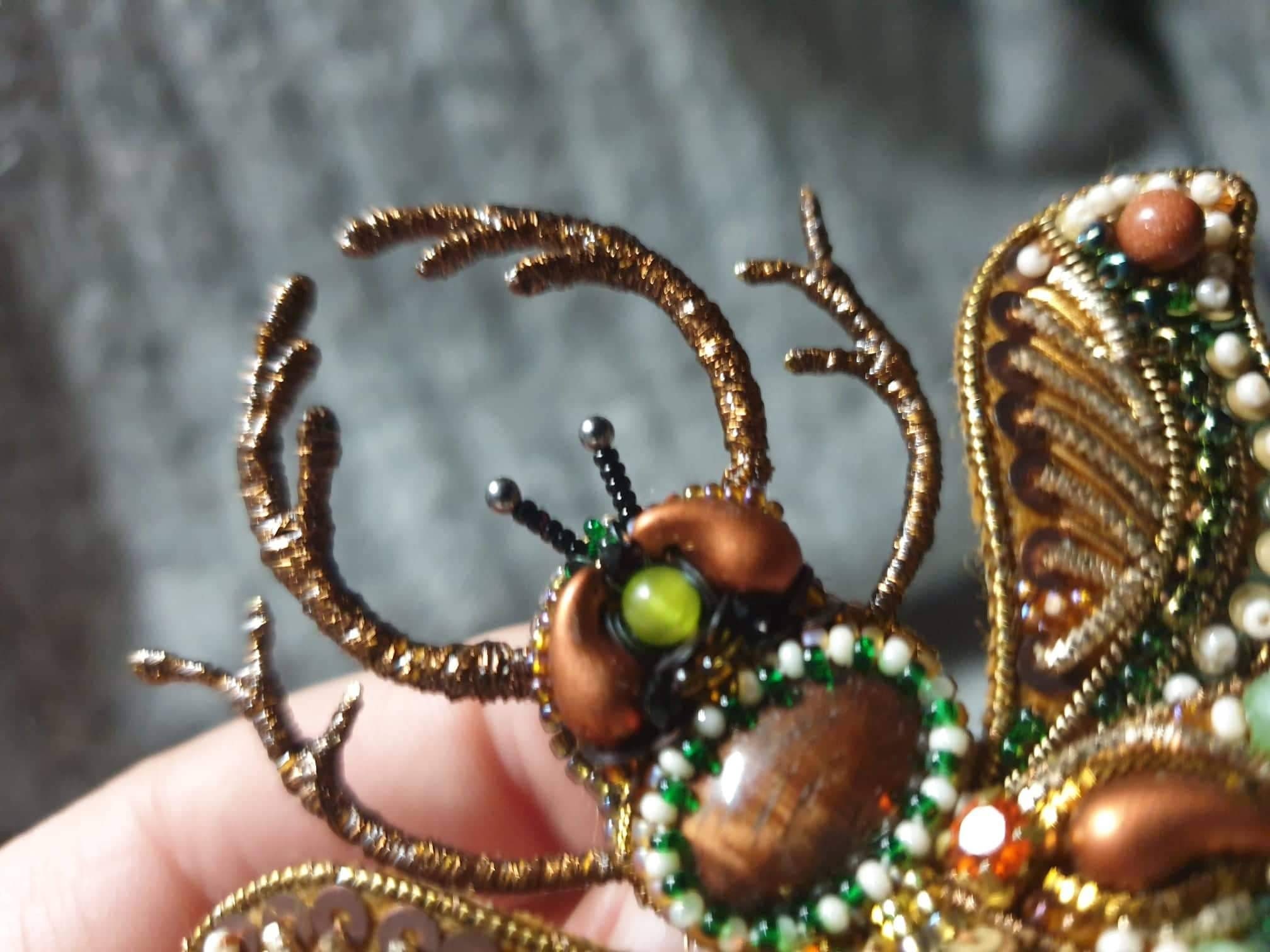 Stag Beetle Bug Brooch, Horned Insect Pin Lapel, Lucanidae Jewelry for ...