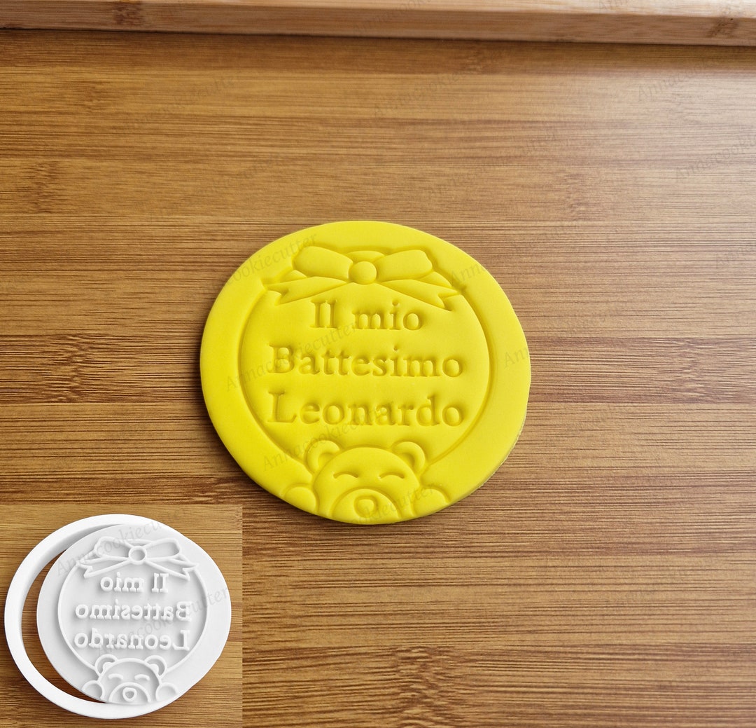 My Personalized Baptism Name Stamp Dark Biscuit Cookie Cutter Birth ...