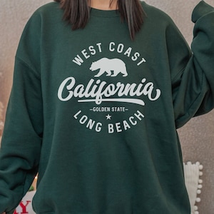 California Sweatshirt, Long Beach Sweater, California Bear Pullover ...