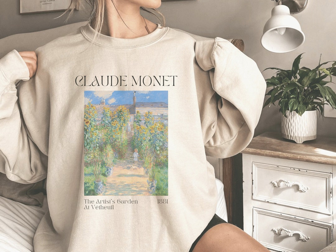 Monet Sweatshirt Claude Monet Sweater Artists Garden Shirt Painting ...