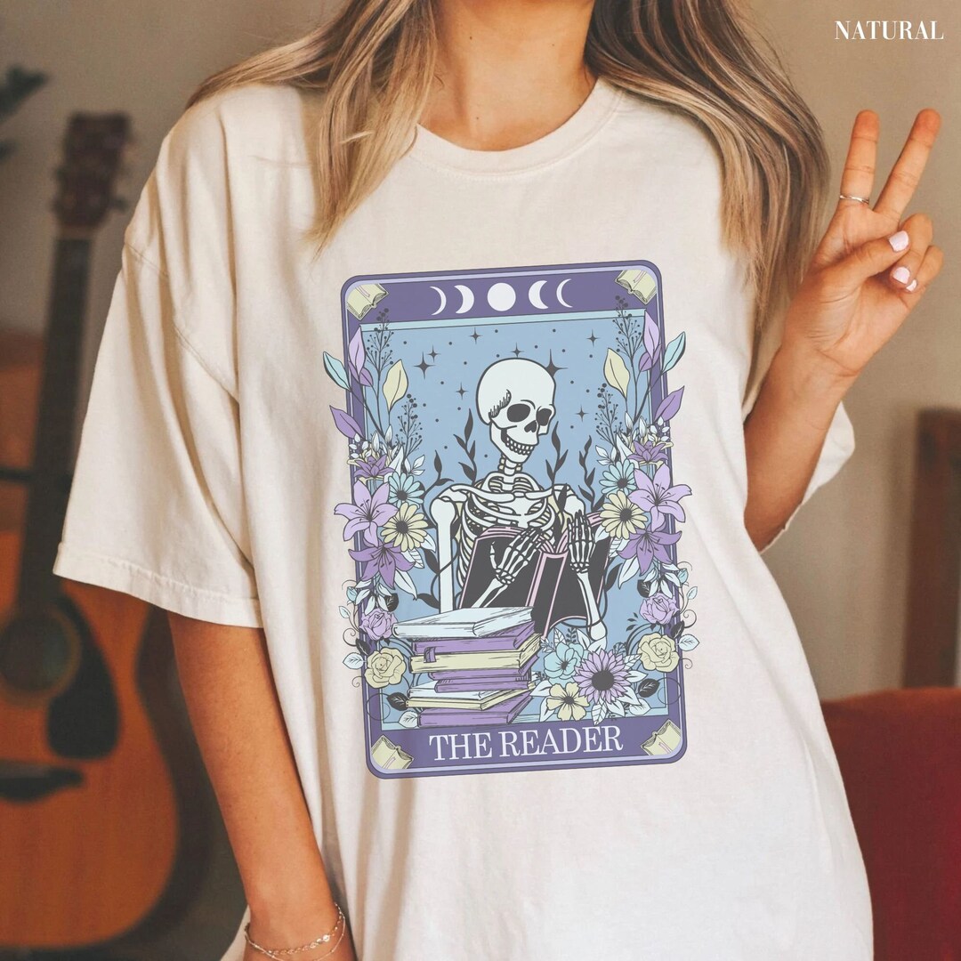 The Reader Shirt Tarot Card Clothing Bookish Crewneck Reader Tshirt ...