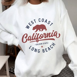 California Sweatshirt, Long Beach Sweater, California Bear Pullover ...