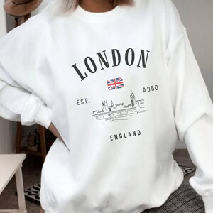 London Sweatshirt, England Sweater, UK Pullover Hoodie, Unisex Crewneck ...