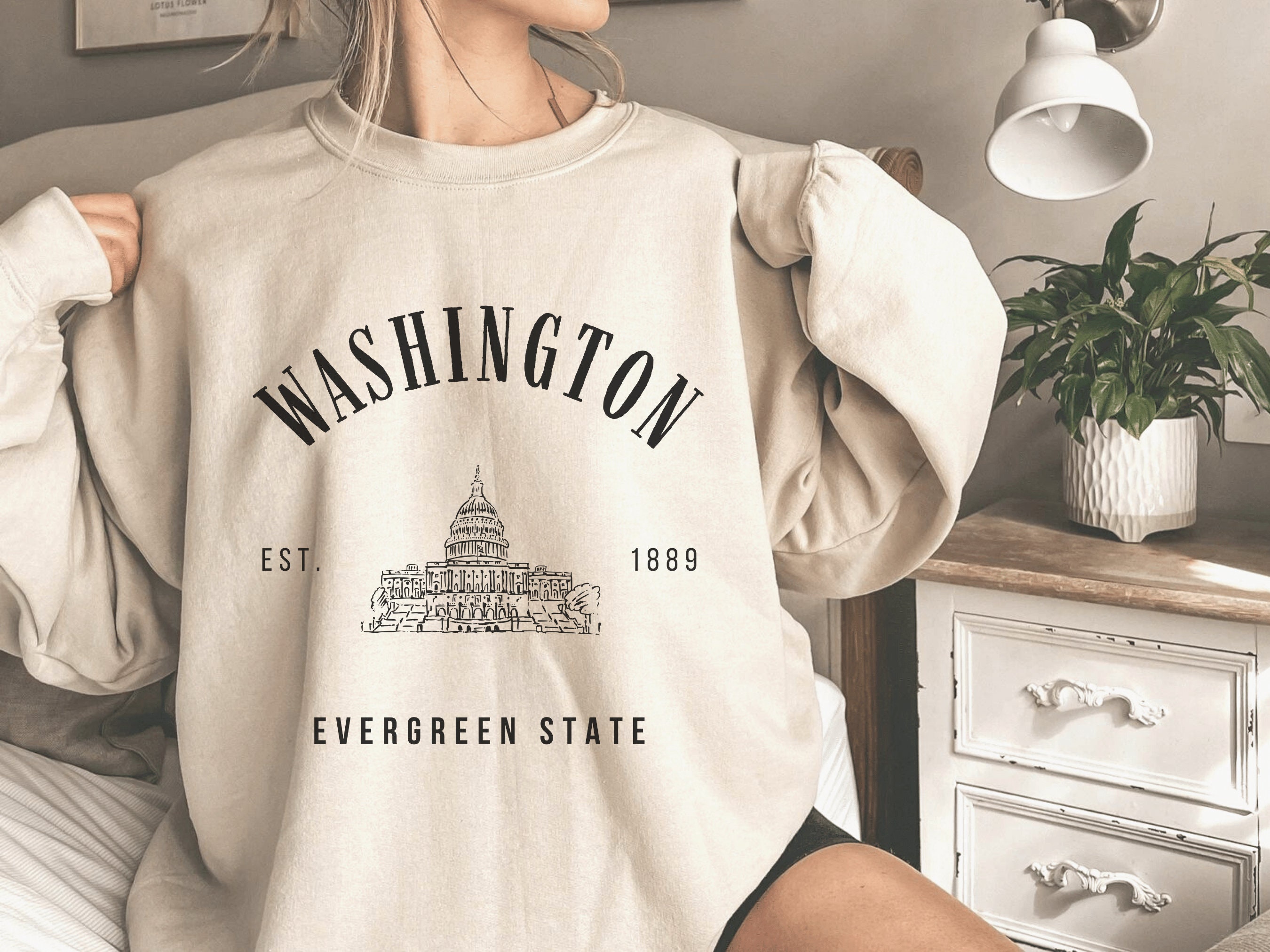 Washington DC Sweatshirt Vintage Crewneck State Sweater Gift - Etsy