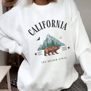 California Sweatshirt, California Sweater, Bear Pullover Hoodie, CA ...