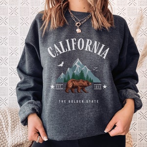 California Sweatshirt, California Sweater, Bear Pullover Hoodie, CA ...
