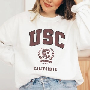 USC Sweatshirt, California University Vintage Hoodie College Crewneck ...