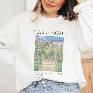 Monet Sweatshirt Claude Monet Sweater Artists Garden Shirt Painting ...