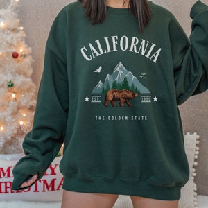 California Sweatshirt, California Sweater, Bear Pullover Hoodie, CA ...