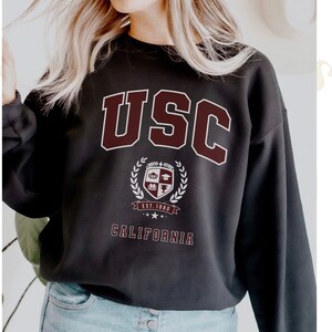 USC Sweatshirt, California University Vintage Hoodie College Crewneck ...