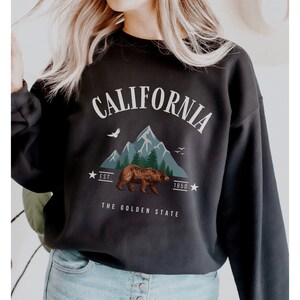 California Sweatshirt, California Sweater, Bear Pullover Hoodie, CA ...