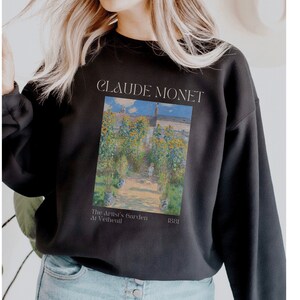 Monet Sweatshirt Claude Monet Sweater Artists Garden Shirt Painting ...