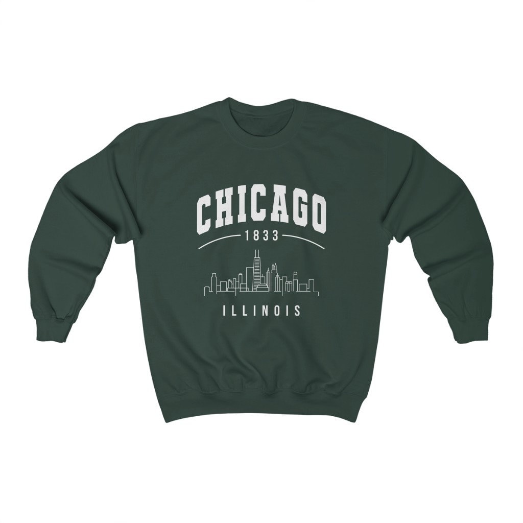 Chicago Sweatshirt Chicago Sweater Chicago Skyline Shirt | Etsy