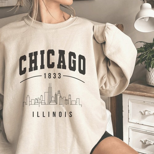 Chicago Sweatshirt Chicago Skyline Shirt Illinois - Etsy